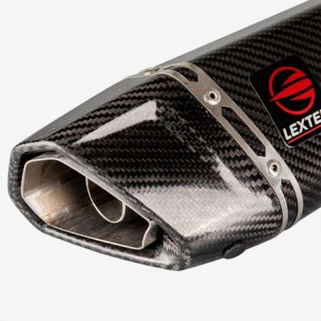 Lextek Carbon Fibre SP9C Gloss Exhaust 300mm with Link Pipe for Suzuki ...